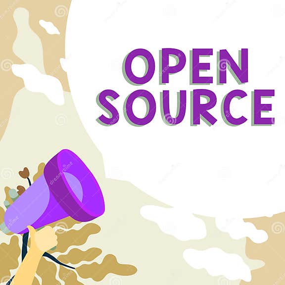 Conceptual Display Open Source. Internet Concept Denoting Software Which Original Source Code ...