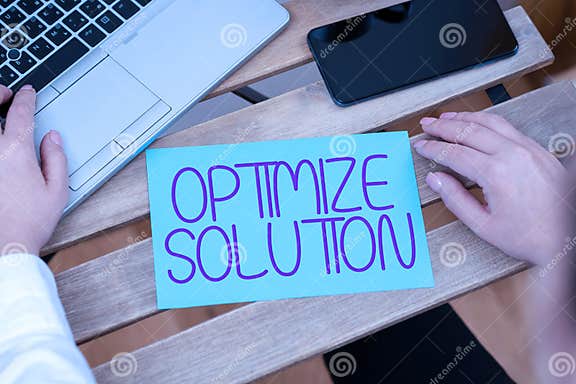 Conceptual Display Optimize Solution. Word for Process of Finding the ...