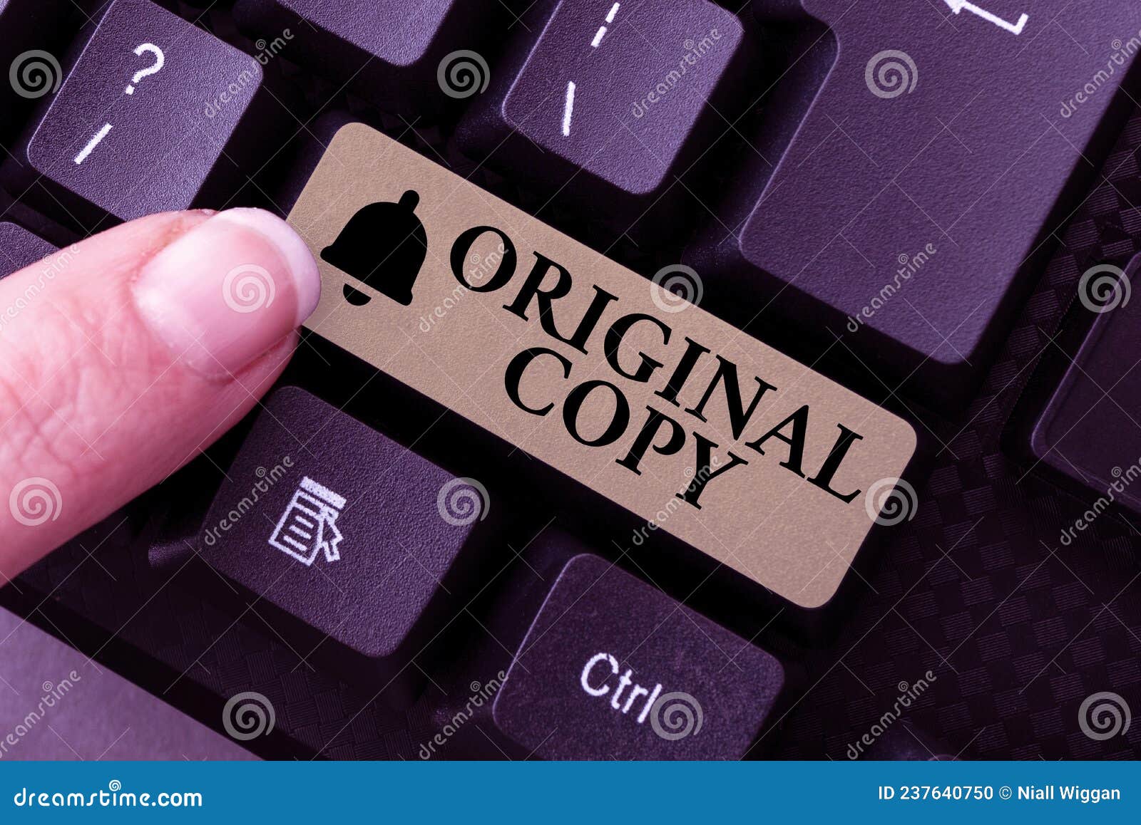 Conceptual Display Original Copy. Word Written on Main Script Unprinted ...