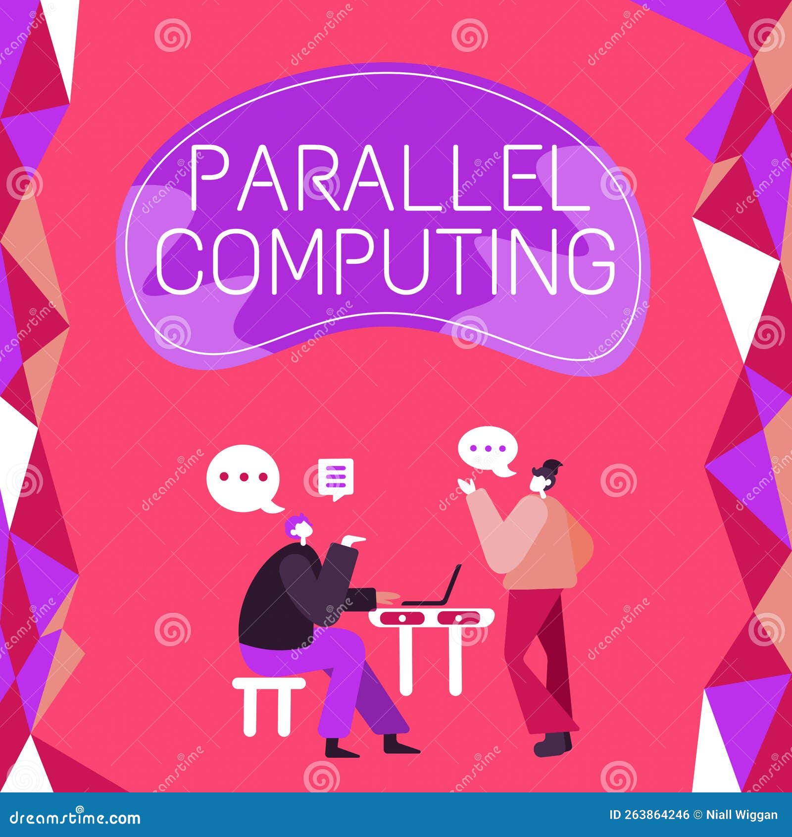 Text Caption Presenting Parallel Computing. Business Overview ...
