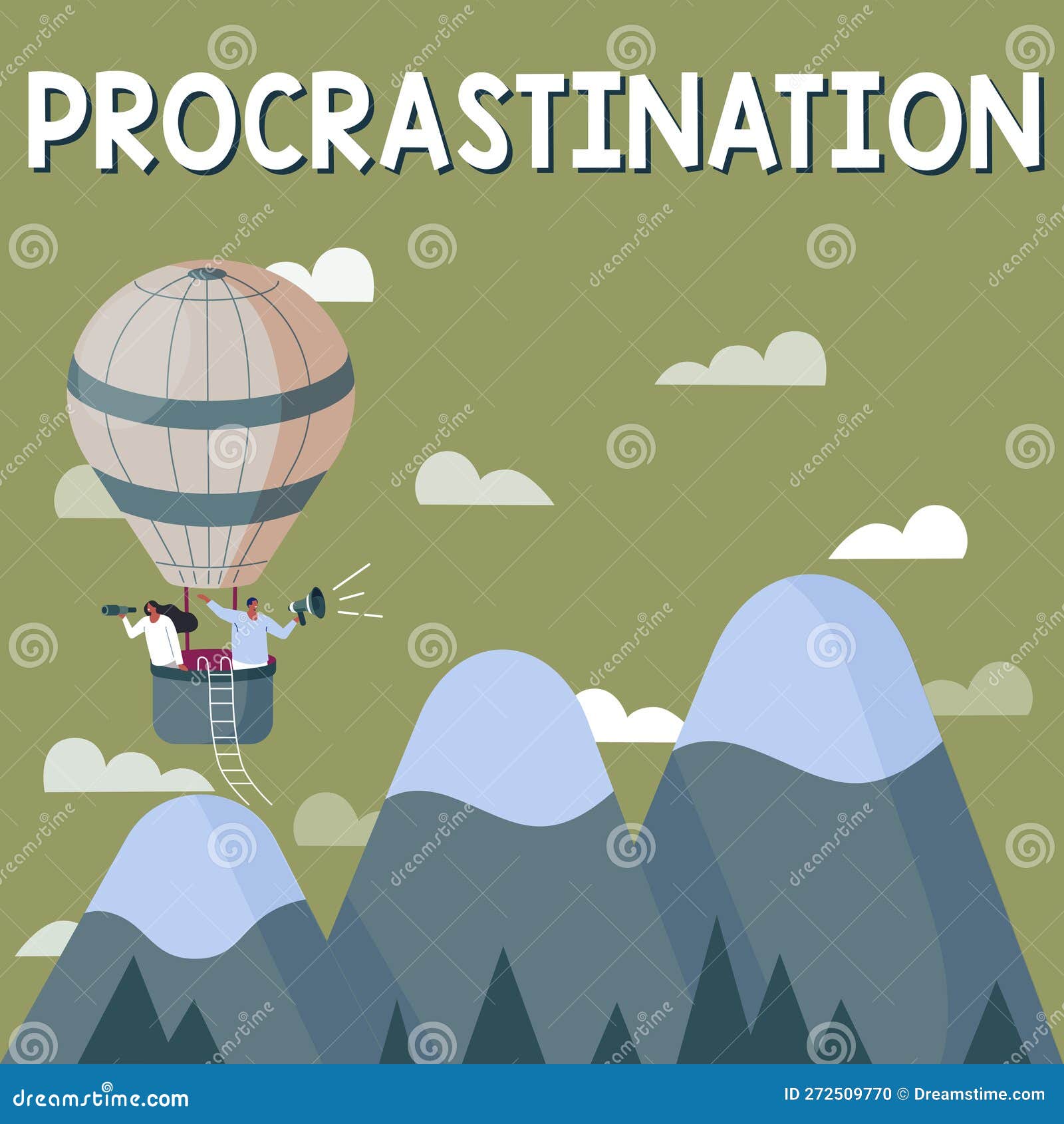 Procrastination, Delay Bad Time Management Concept. Angry Businesswoman ...