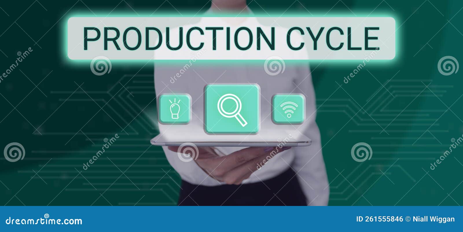 Text Caption Presenting Production Cycle. Business Idea Conversion of ...