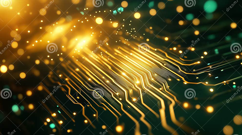 A Conceptual Display of Quantum Computing Elements Featuring Luminous Circuits and Dynamic ...