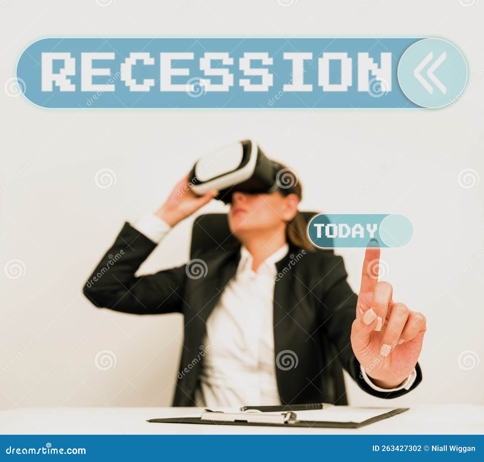 Conceptual Display Recession. Business Approach the Process of Progressive Decrease in Growing ...