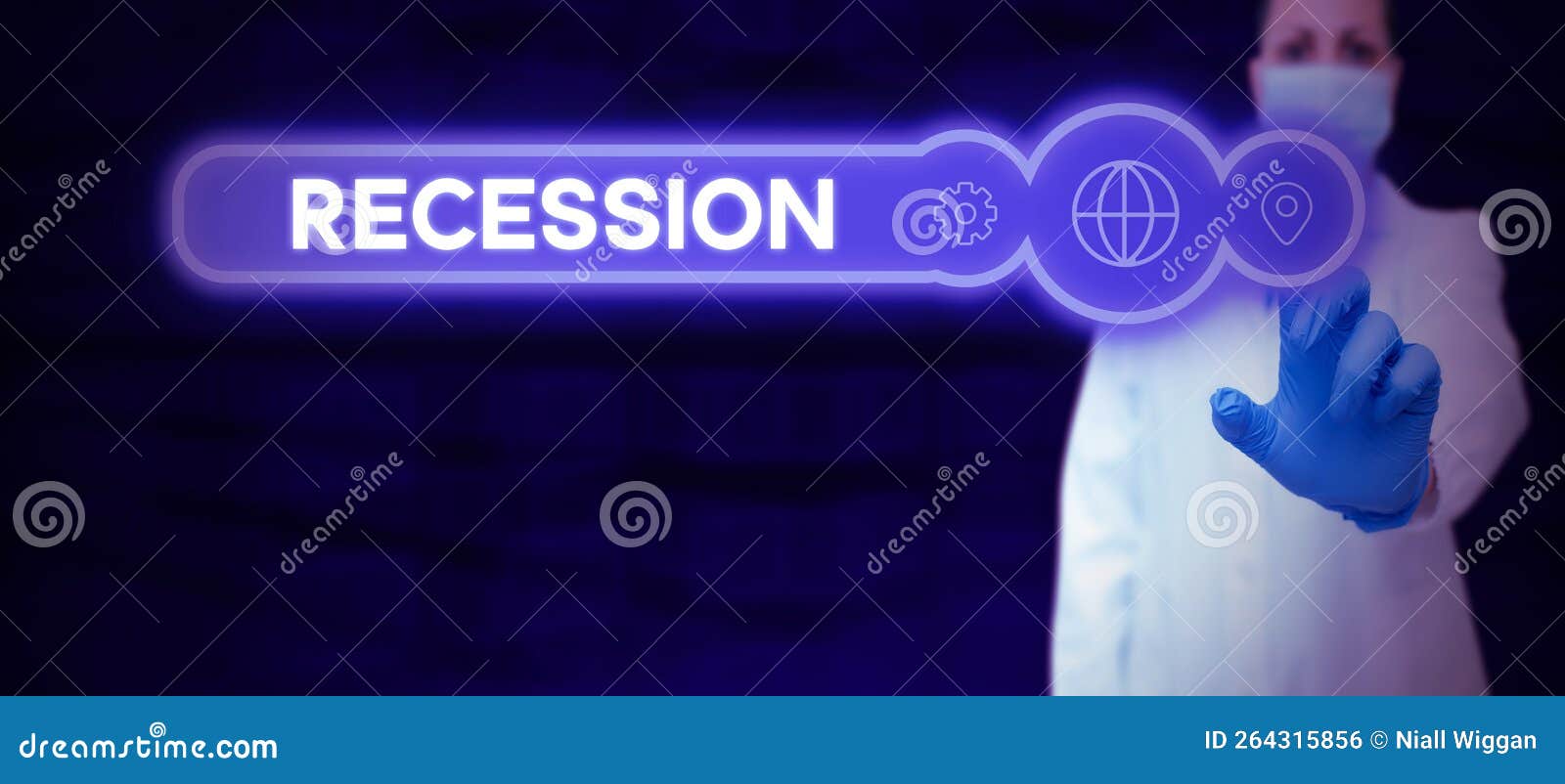 Conceptual Display Recession. Business Showcase the Process of Progressive Decrease in Growing ...