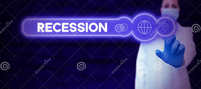 Conceptual Display Recession. Business Showcase the Process of Progressive Decrease in Growing ...
