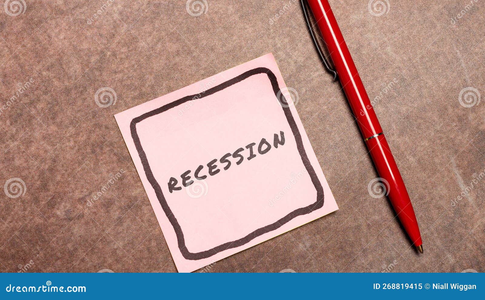 Hand Writing Sign Recession. Business Concept the Process of ...