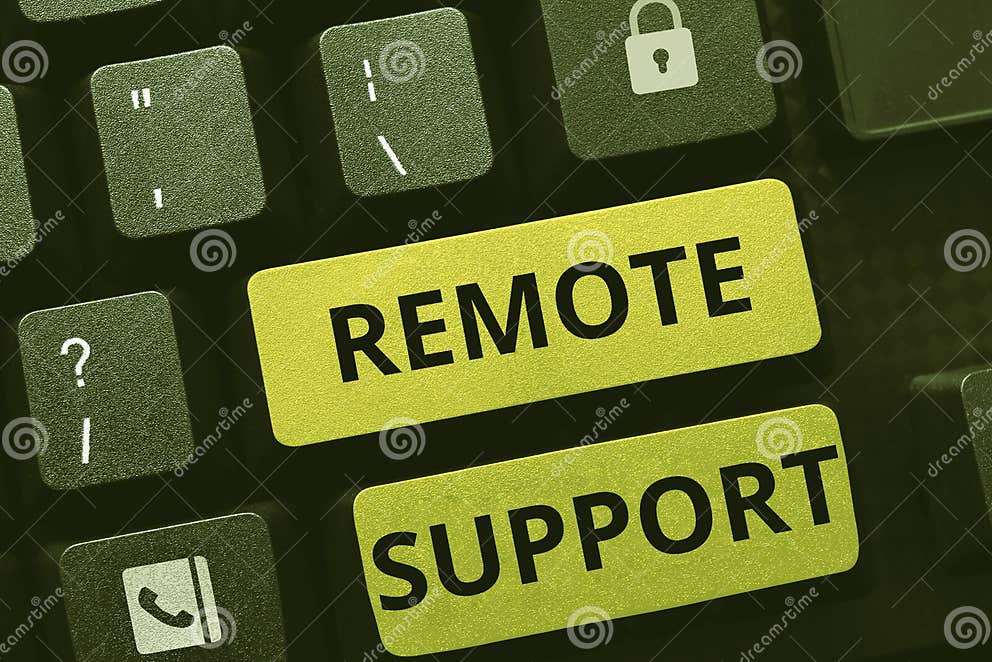 Conceptual Display Remote Support Word For Help End Users To Solve Computer Problems And Issues