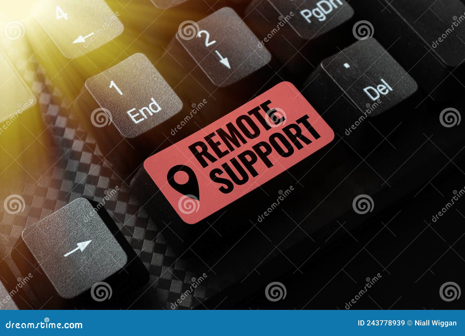 Conceptual Display Remote Support. Word Written on Help Endusers To ...