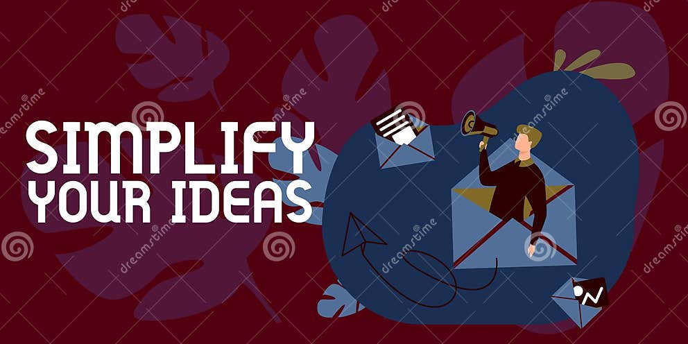 Text Showing Inspiration Simplify Your Ideas. Business Overview Make ...