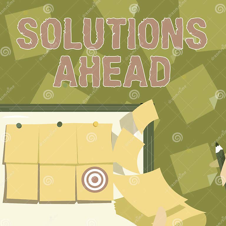 Conceptual Display Solutions Ahead. Business Concept in Advance Action ...