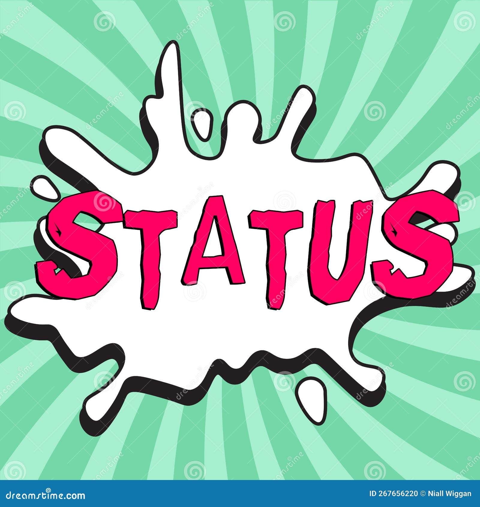 Writing Displaying Text Status. Word for Situation at a Particular Time ...