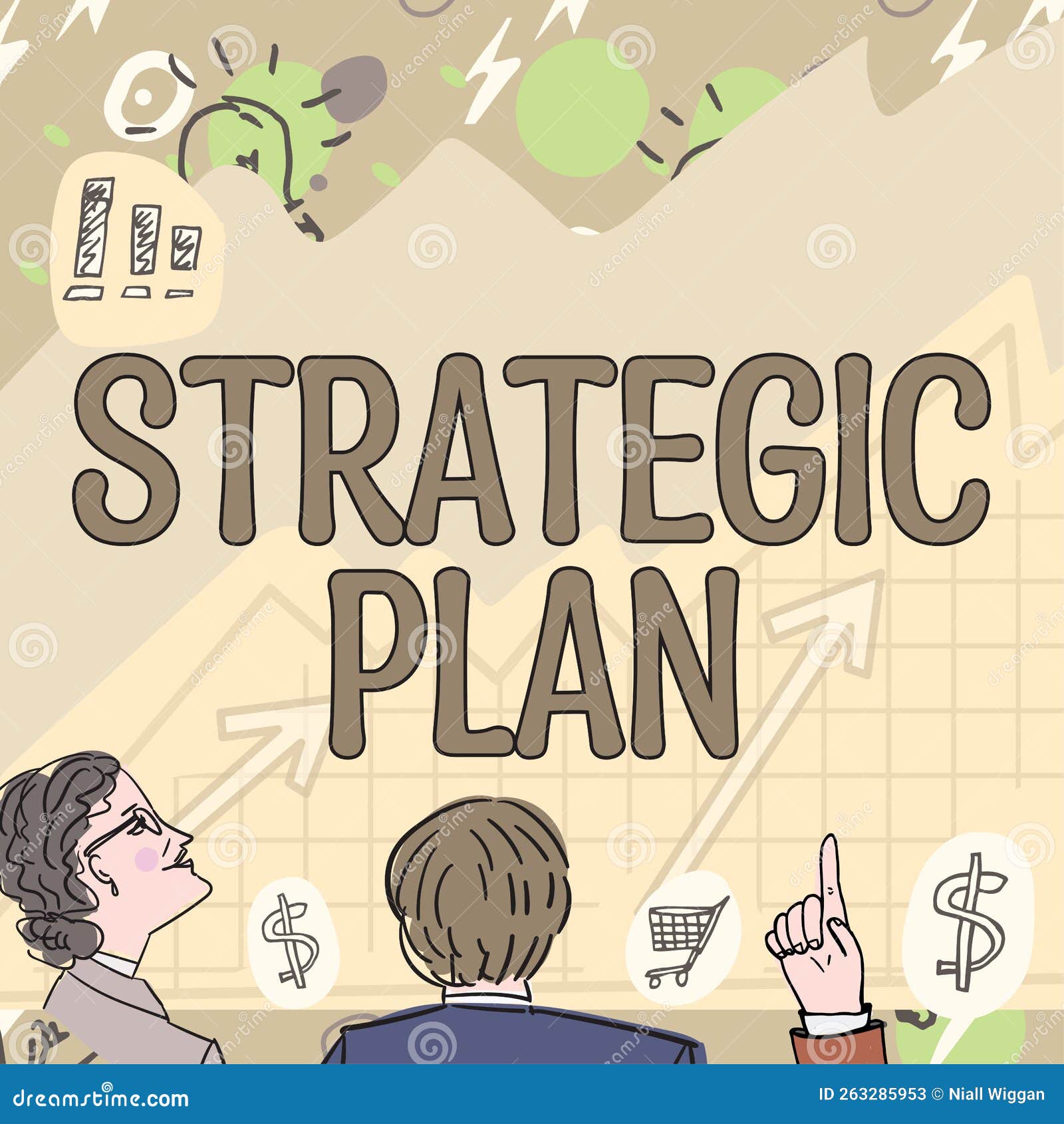 Conceptual Display Strategic Plan. Word Written on a Process of ...