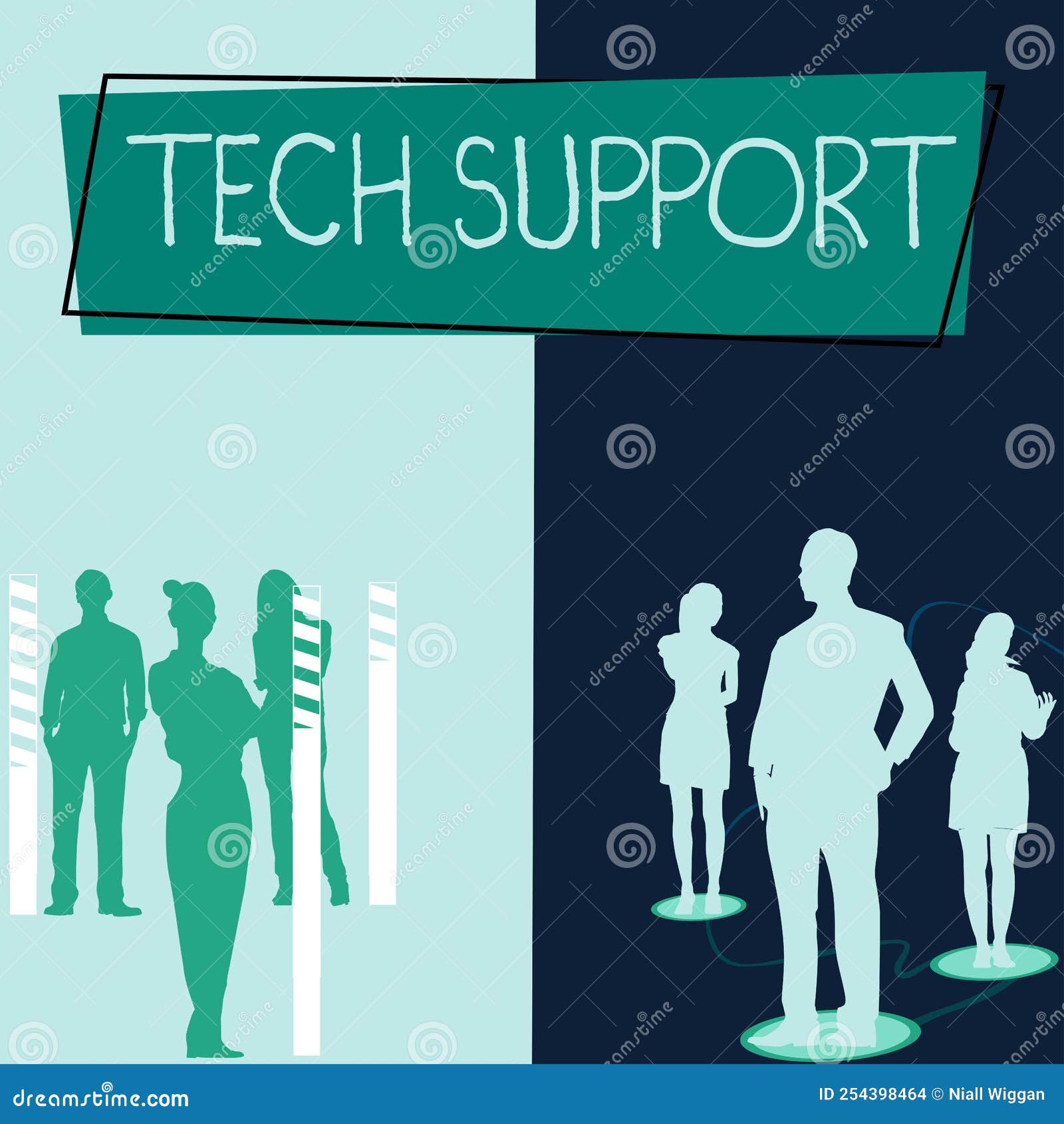 Sign Displaying Tech Support. Concept Meaning Help Given by Technician ...