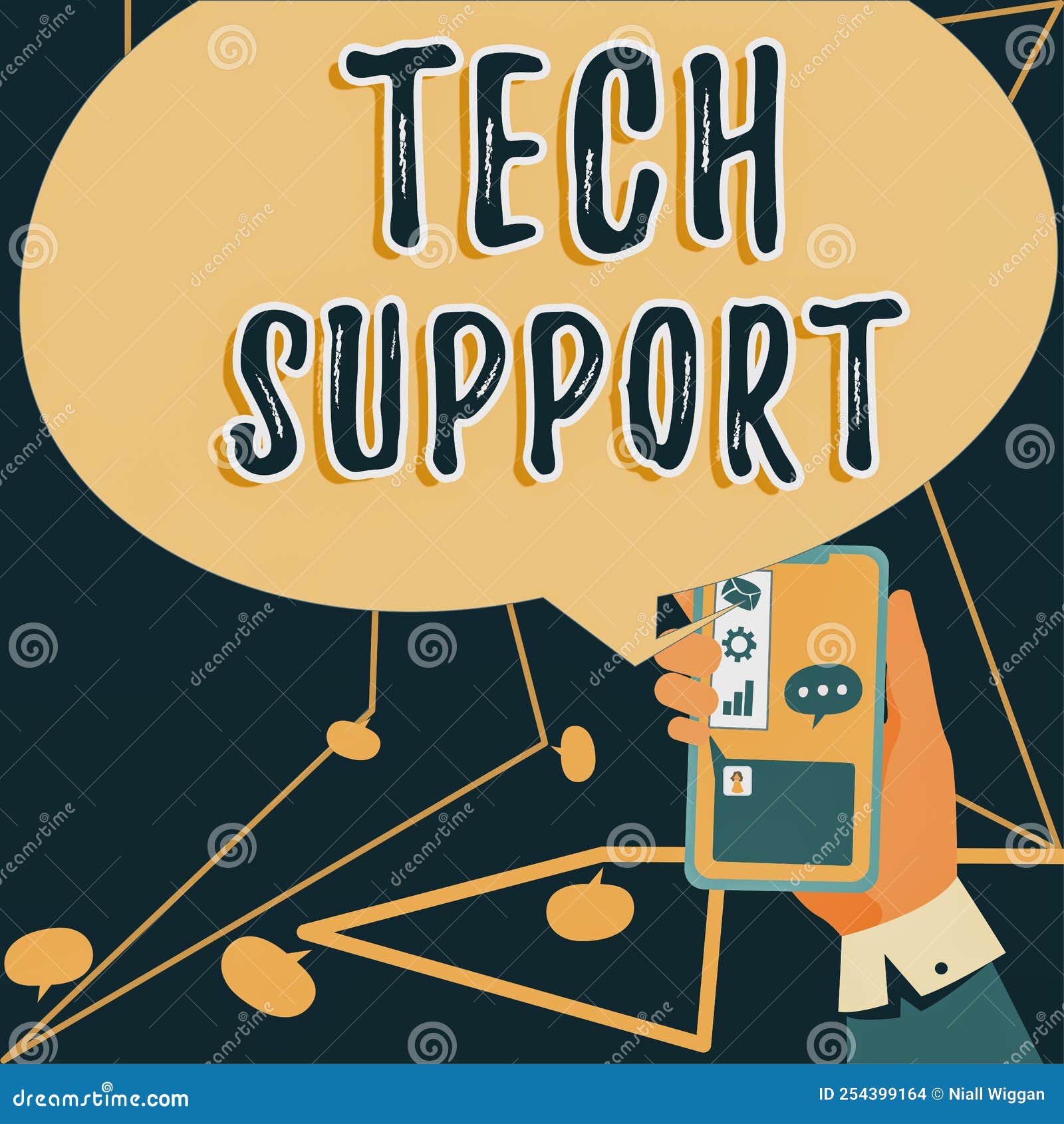 Sign Displaying Tech Support. Business Showcase Help Given by ...