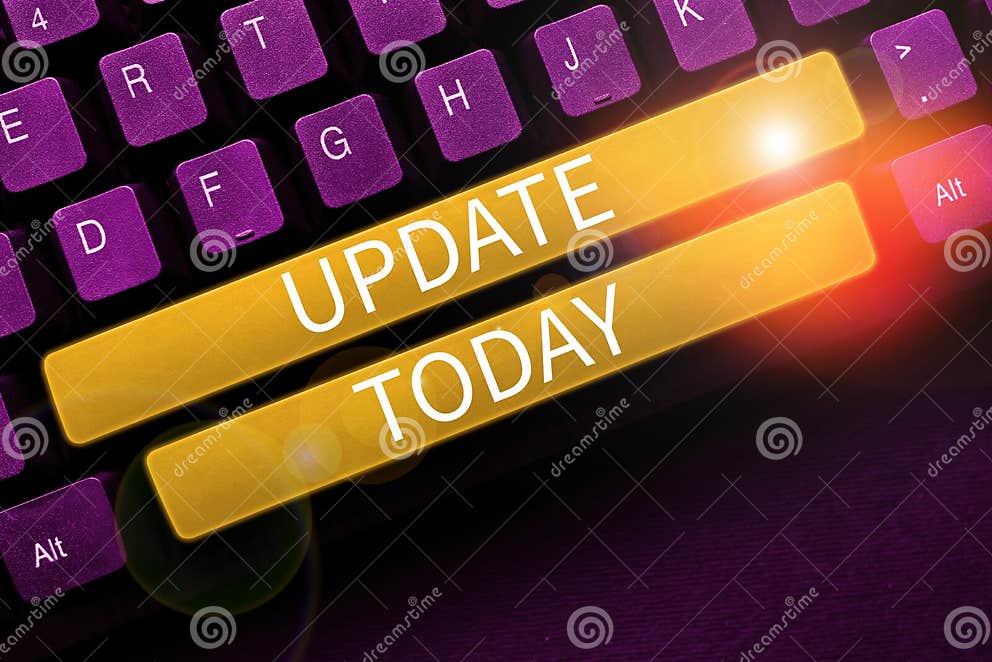 Writing Displaying Text Update. Concept Meaning Up To Date Make Something More Modern or Updated ...