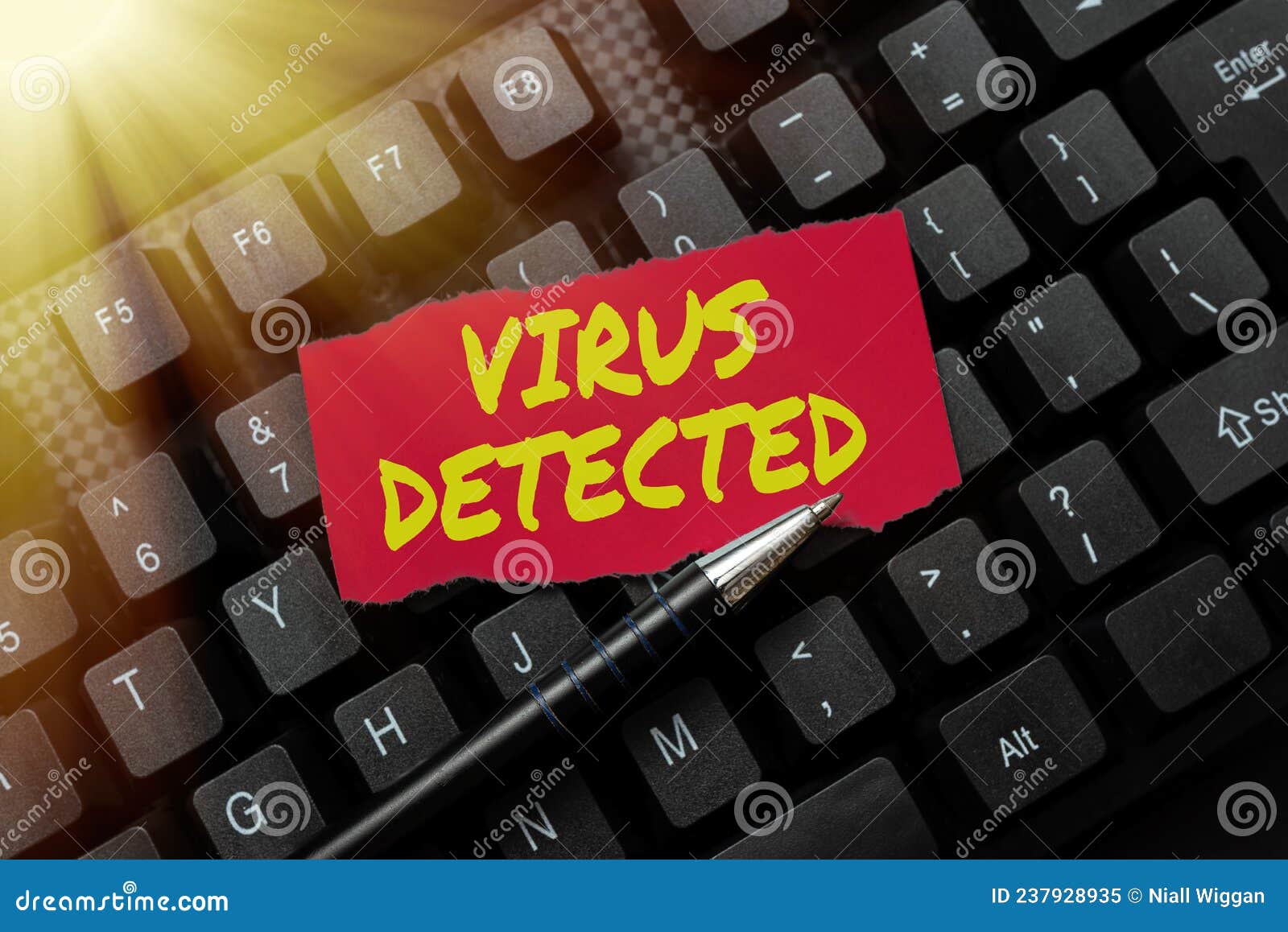 Conceptual Display Virus Detected. Internet Concept a Computer Program ...