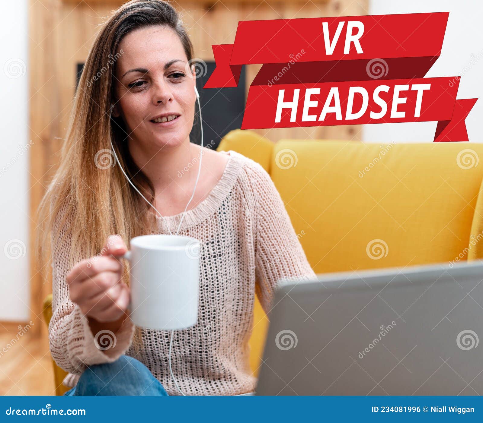 Conceptual Display Vr Headset. Internet Concept Headmounted Device that ...