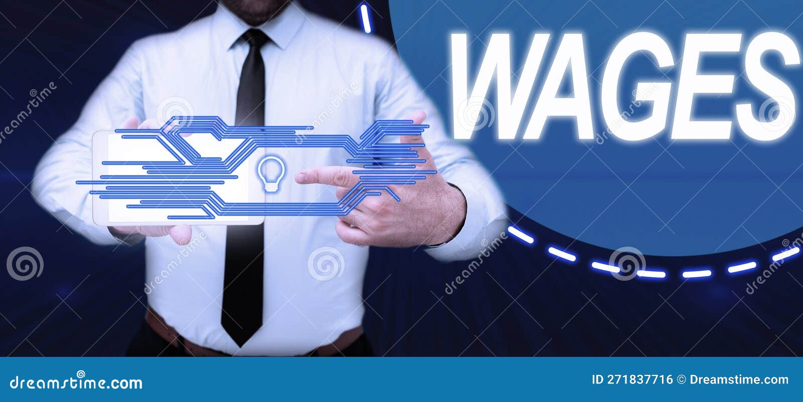 Conceptual Display Wages. Word for Fixed Regular Payment Earned for ...