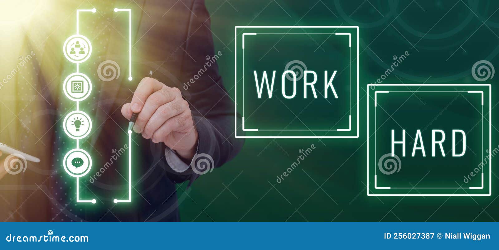 Conceptual Display Work Hard. Word for Laboring that Puts Effort into ...