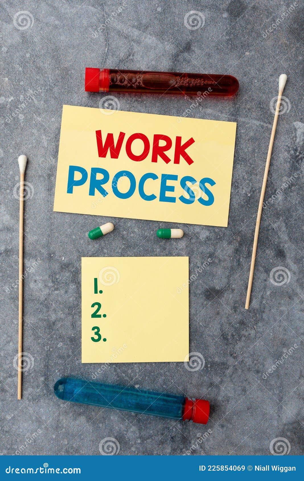 Sign Displaying Work Process. Business Overview Standard Procedures How ...