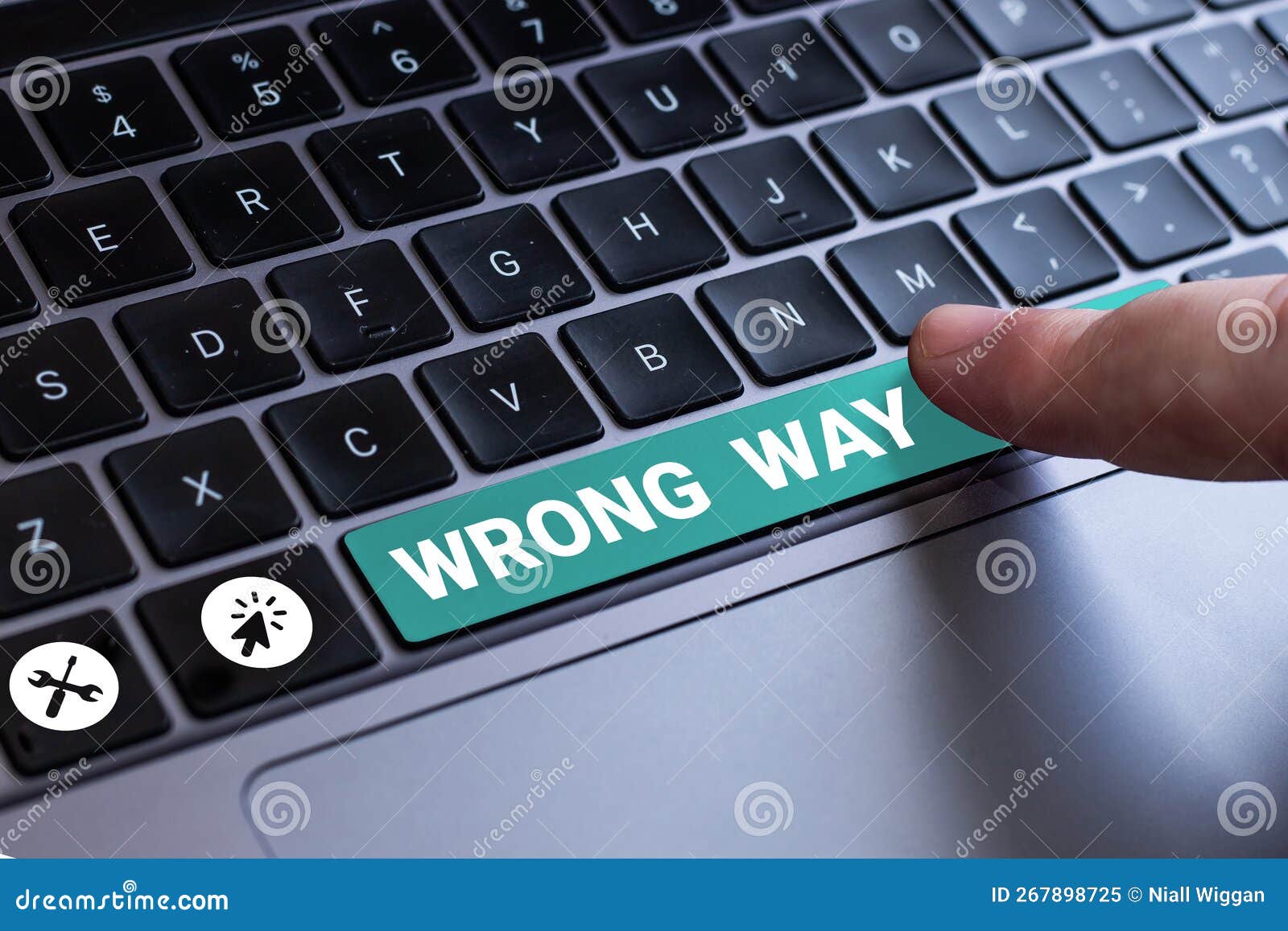 Conceptual Display Wrong Way. Word for Taking an Unsuitable or ...