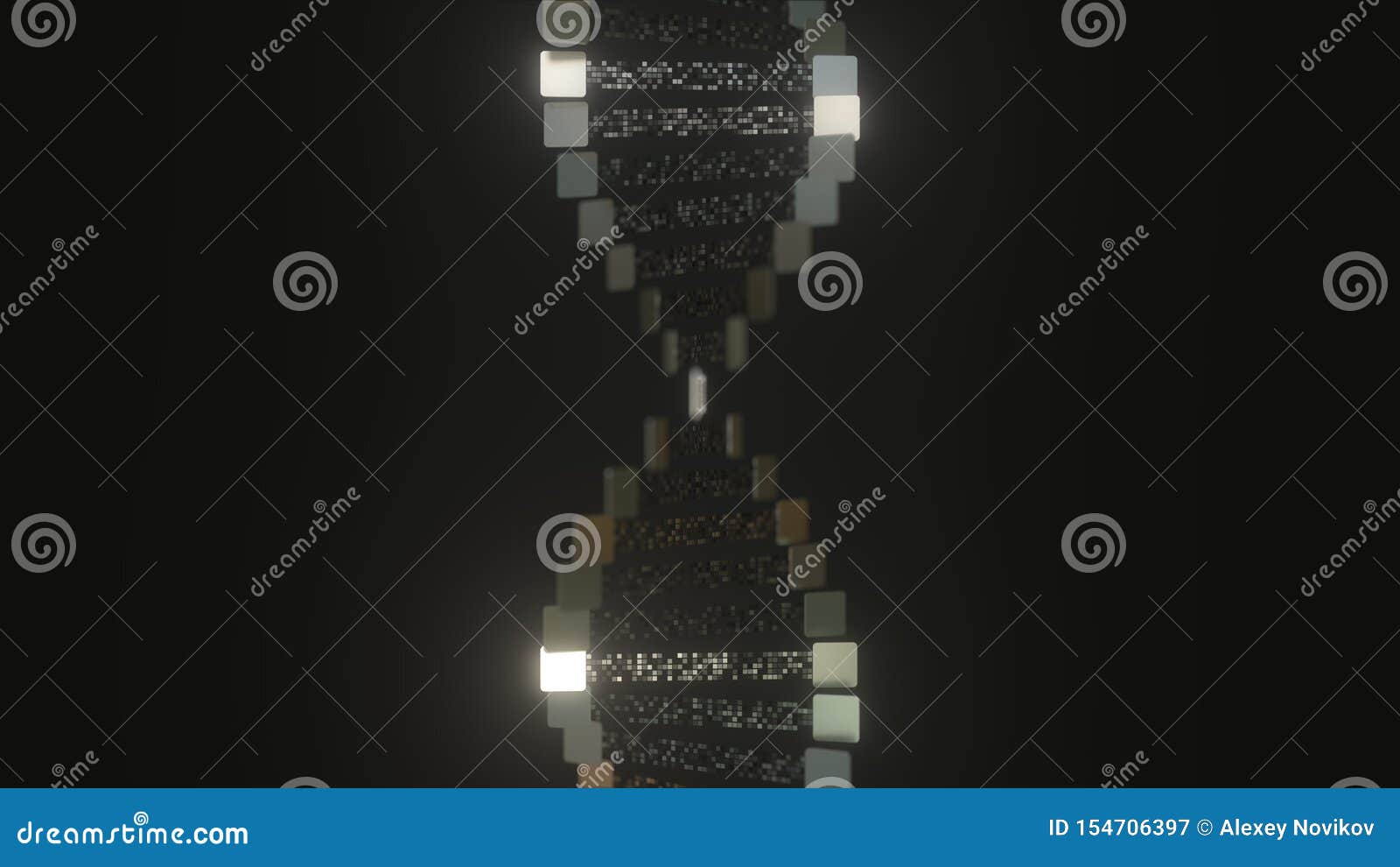 Conceptual DNA Molecule Model Made of Metal. 3D Rendering Stock ...