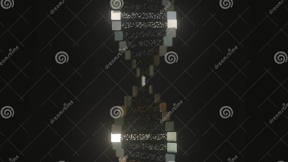 Conceptual DNA Molecule Model Made of Metal. 3D Rendering Stock ...