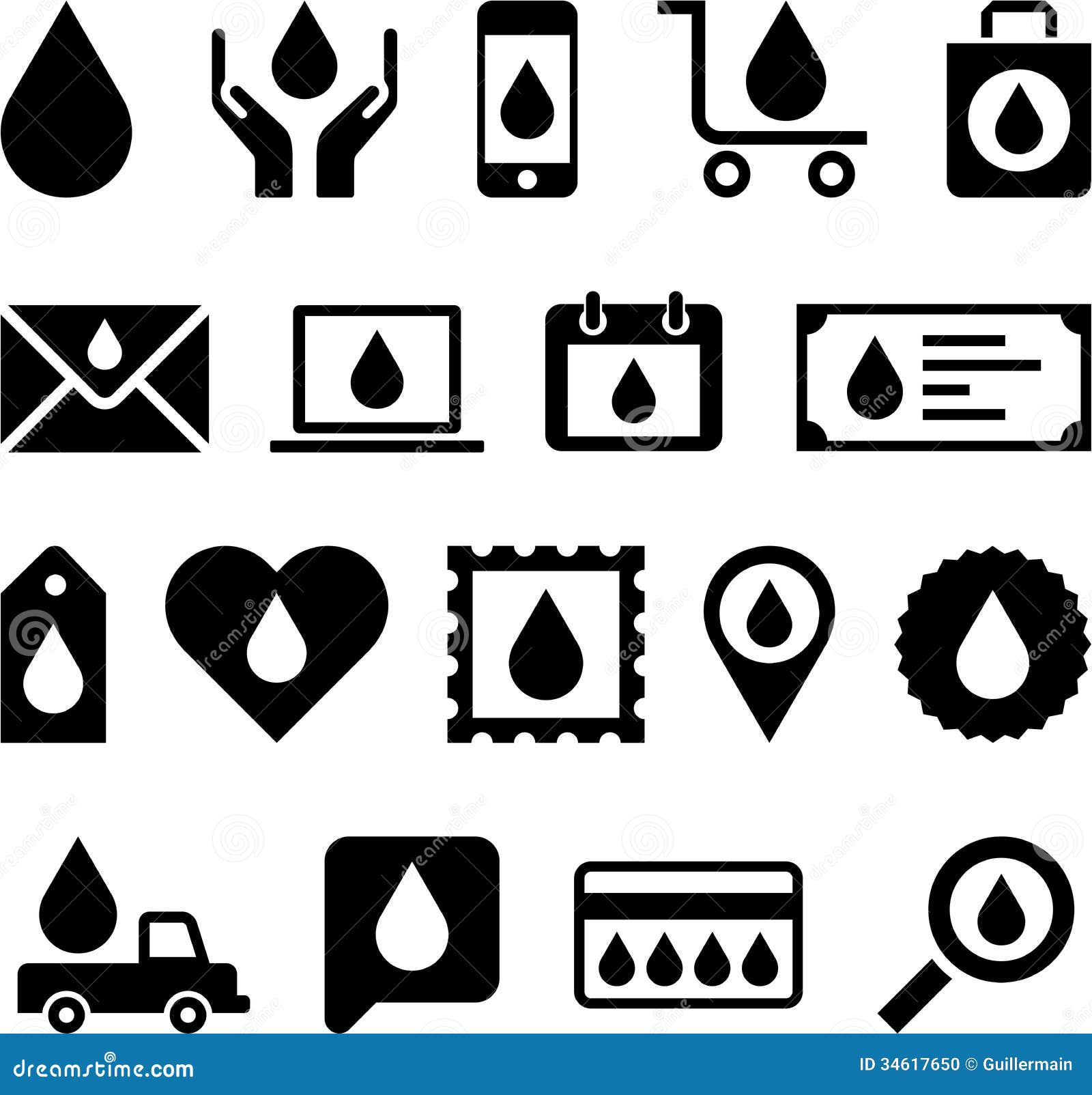 Conceptual Drop icons stock vector. Illustration of internet - 34617650