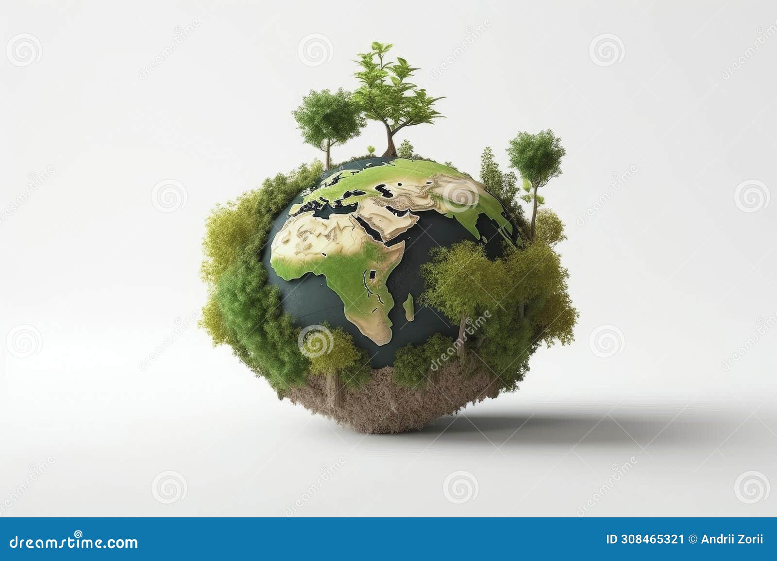 Conceptual Earth Model with Greenery and Terrain Stock Image - Image of ...