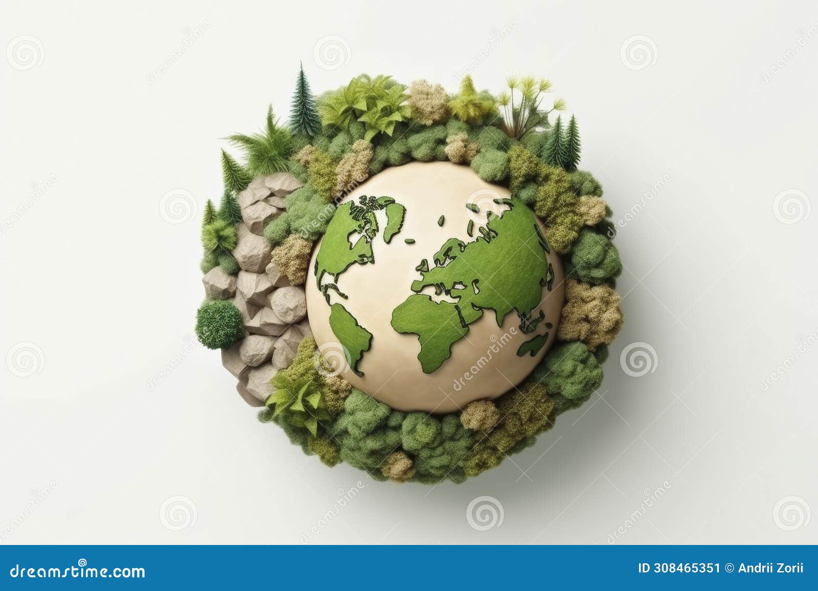Conceptual Earth Model with Greenery and Terrain Stock Image - Image of ...