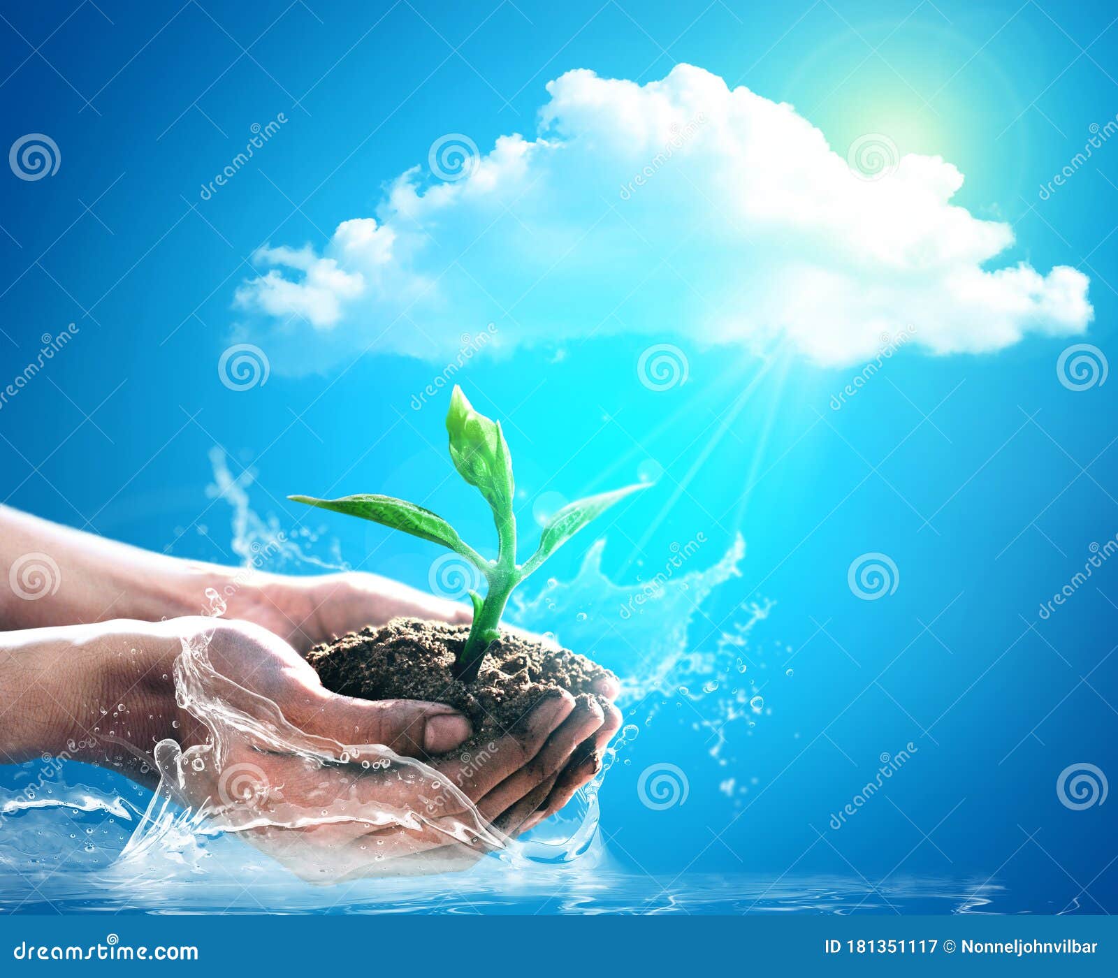 Conceptual Essential Elements for Growing Crops with Farmer Holding a ...