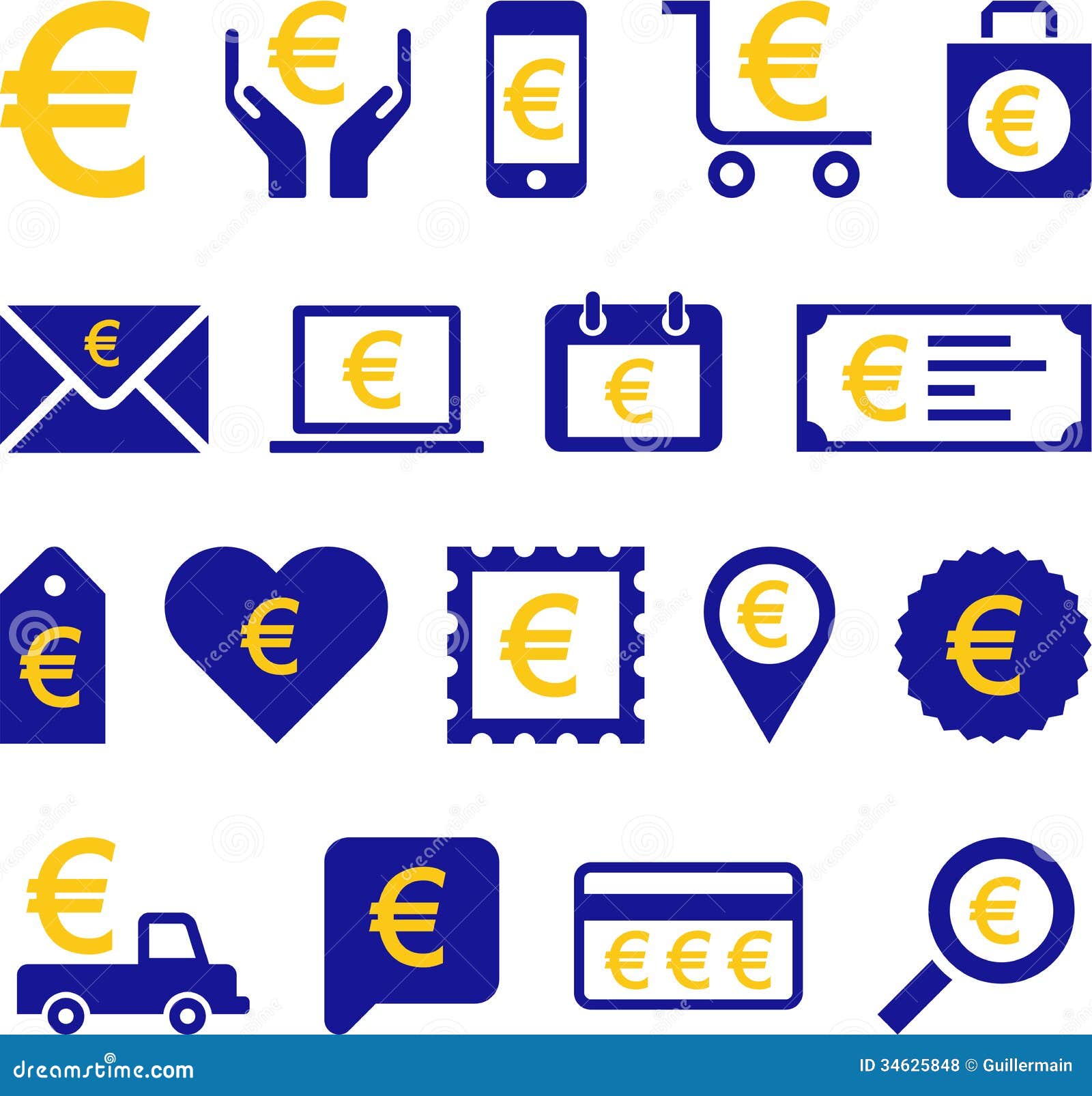 Conceptual Euro icons stock vector. Illustration of bubble - 34625848