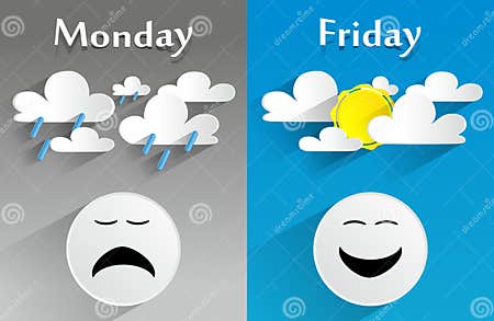 Conceptual Feeling Monday To Friday Stock Vector - Illustration of ...