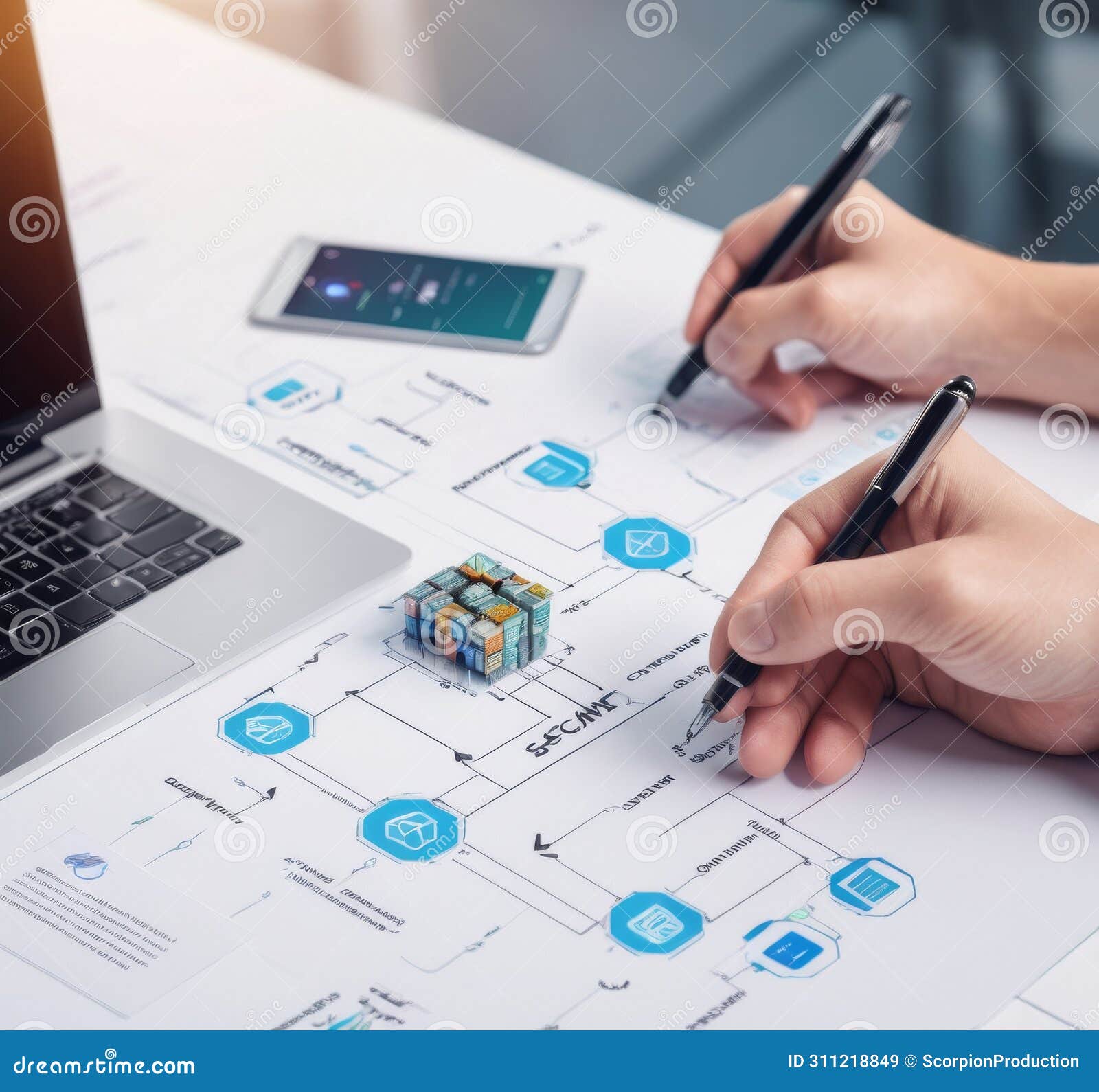 Conceptual Framework Drafting on Paper Stock Image - Image of creation ...