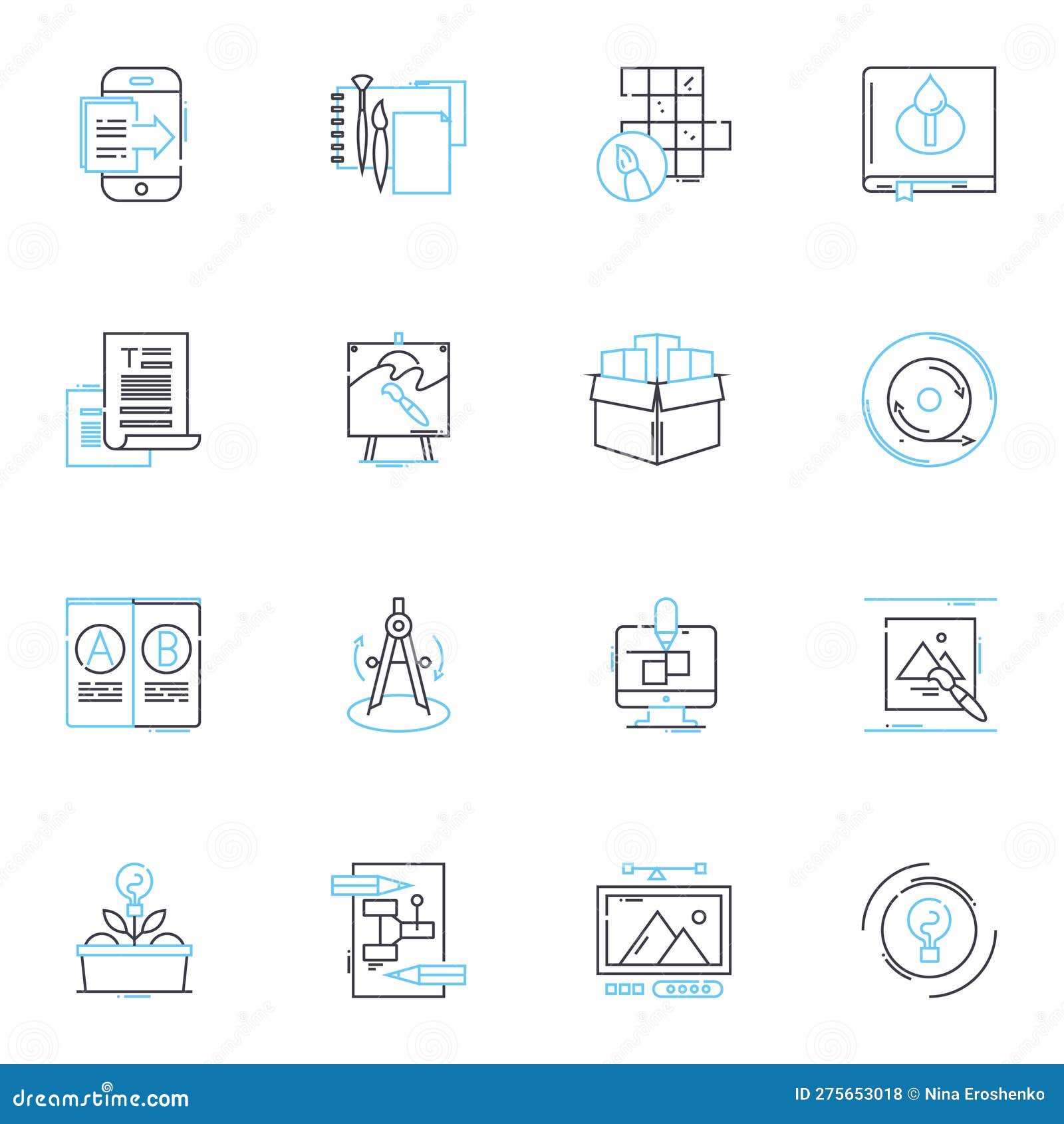 Conceptual Frameworks Linear Icons Set Structure Insight Context