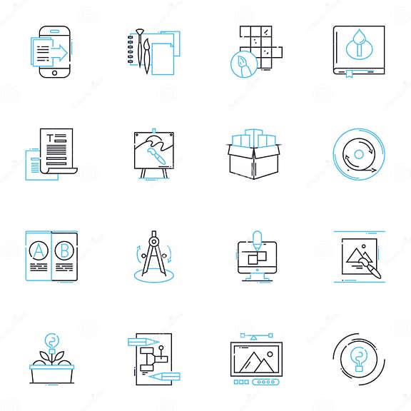 Conceptual Frameworks Linear Icons Set. Structure, Insight, Context, Abstraction, Framework ...