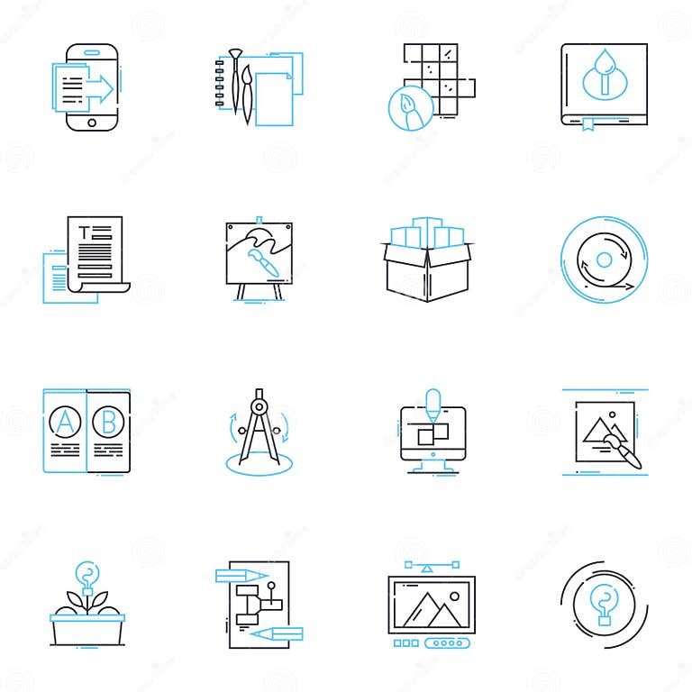 Conceptual Frameworks Linear Icons Set. Structure, Insight, Context ...