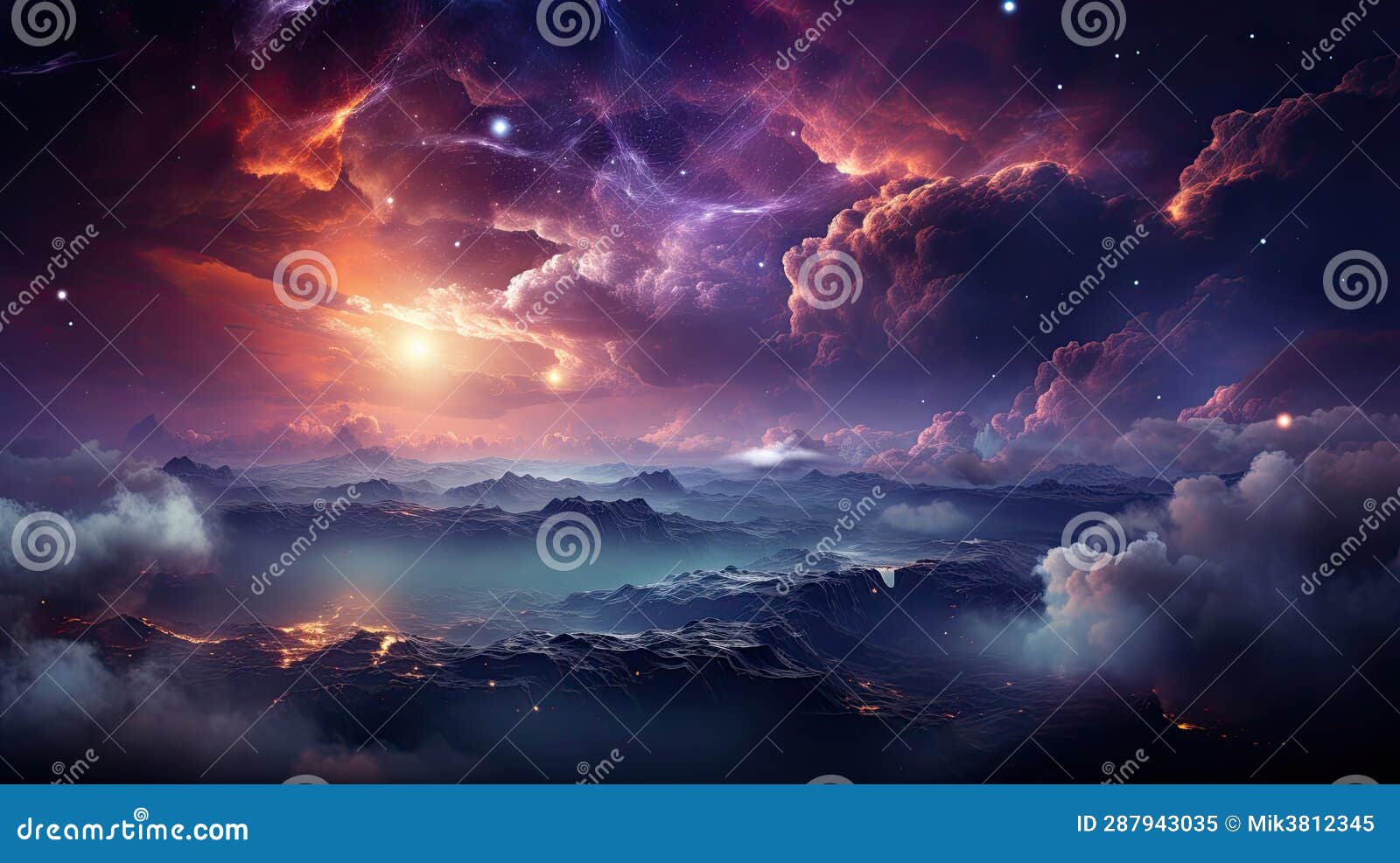 Conceptual Galaxy and Nebula Background. Stock Illustration ...