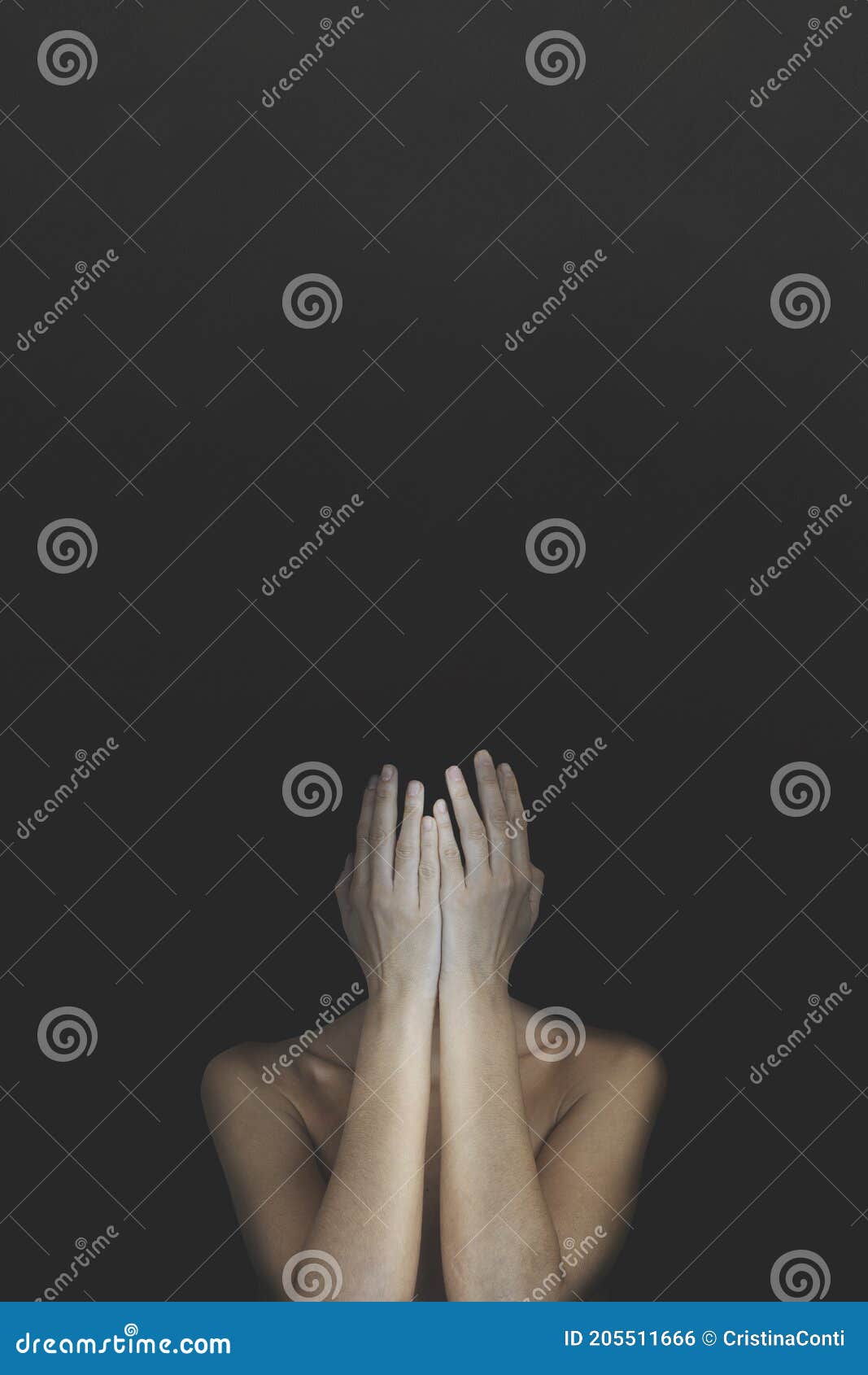 Conceptual Gesture of Loneliness and Defeat of the Person Stock Photo ...
