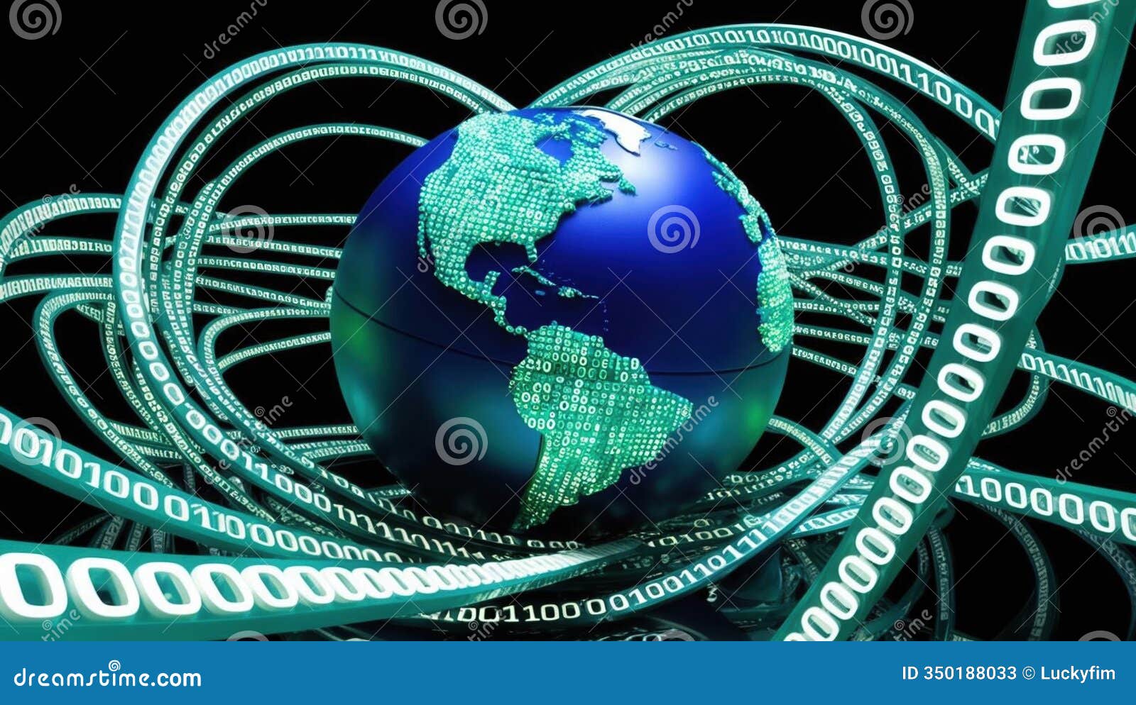Conceptual Globe Representing Global Intelligence Surrounded by Binary ...