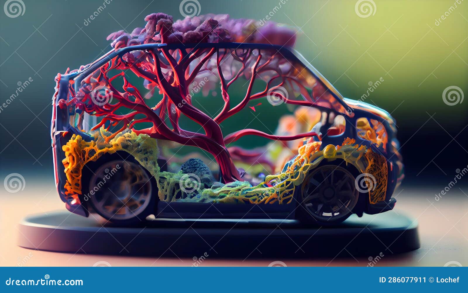 Conceptual Graphic Macro of a Car As a Living Being Stock Illustration ...