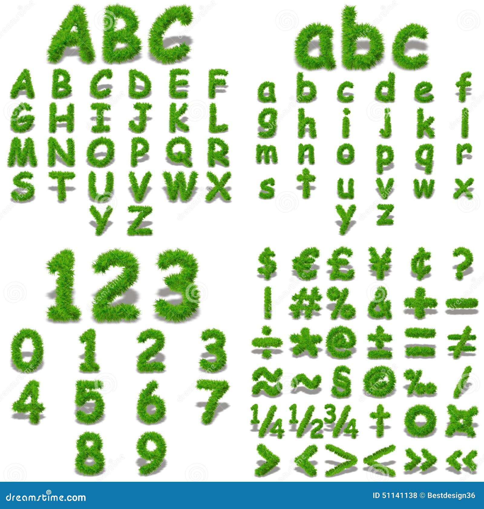 Conceptual Green Grass Font Stock Illustration - Illustration of grass ...