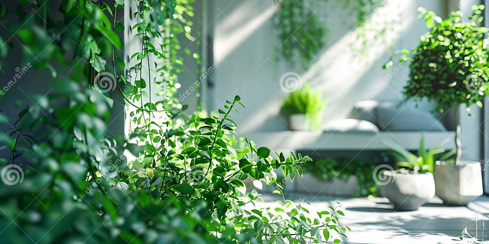 Conceptual Greenery Setup Enriching Interior Design Concepts Stock ...