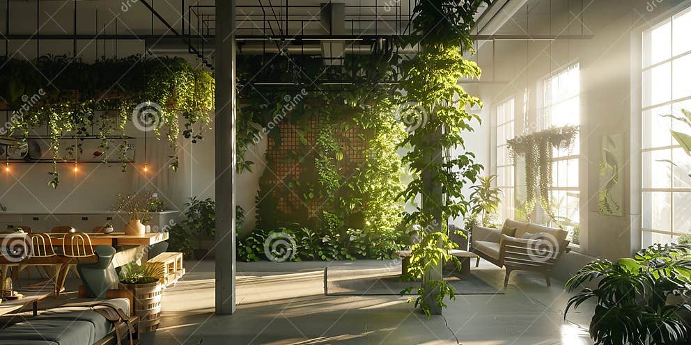 Conceptual Greenery Setup Enriching Interior Design Concepts Stock ...