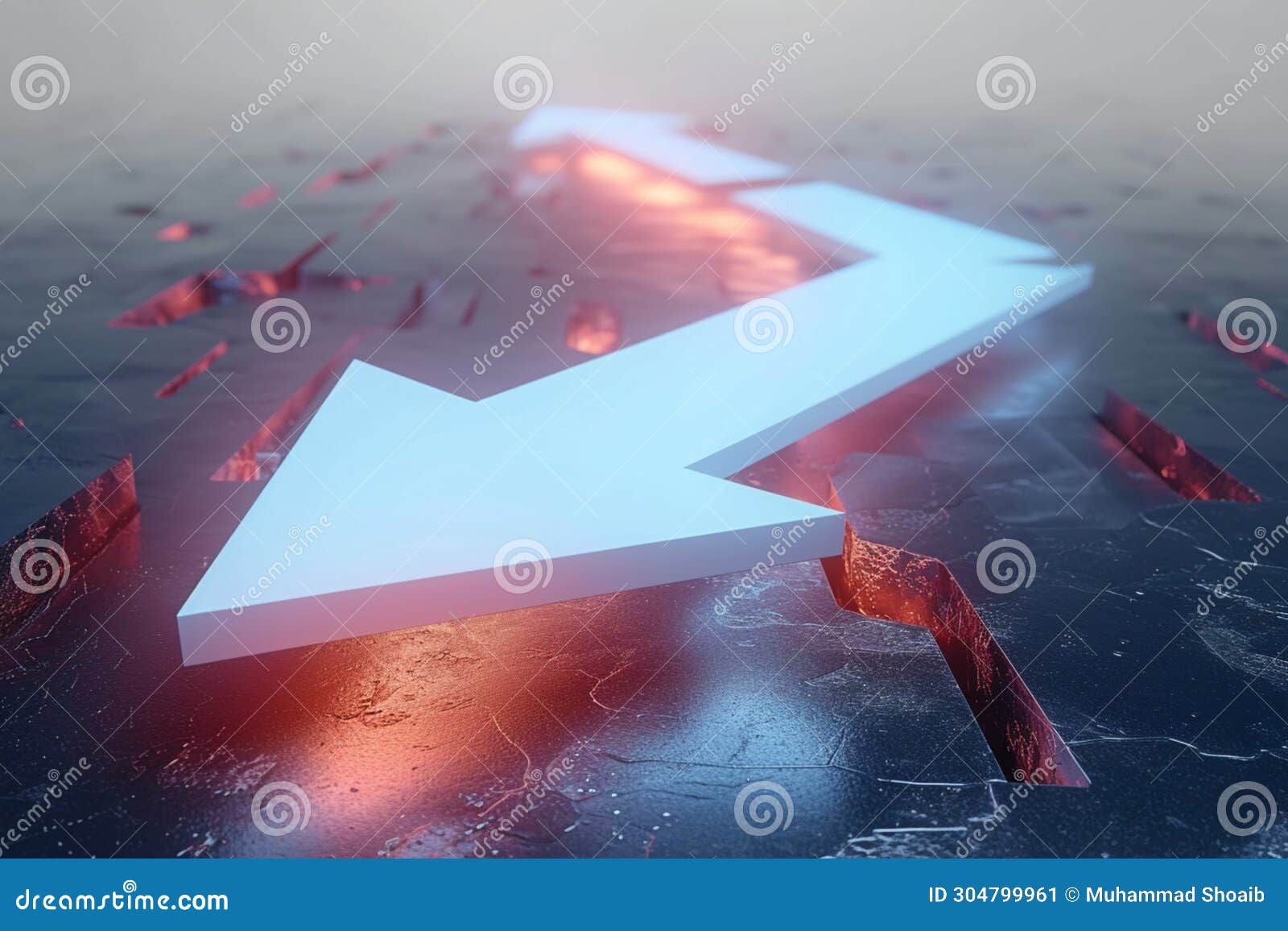 Conceptual Growth 3D Arrow Points the Way, Symbolizing Development ...