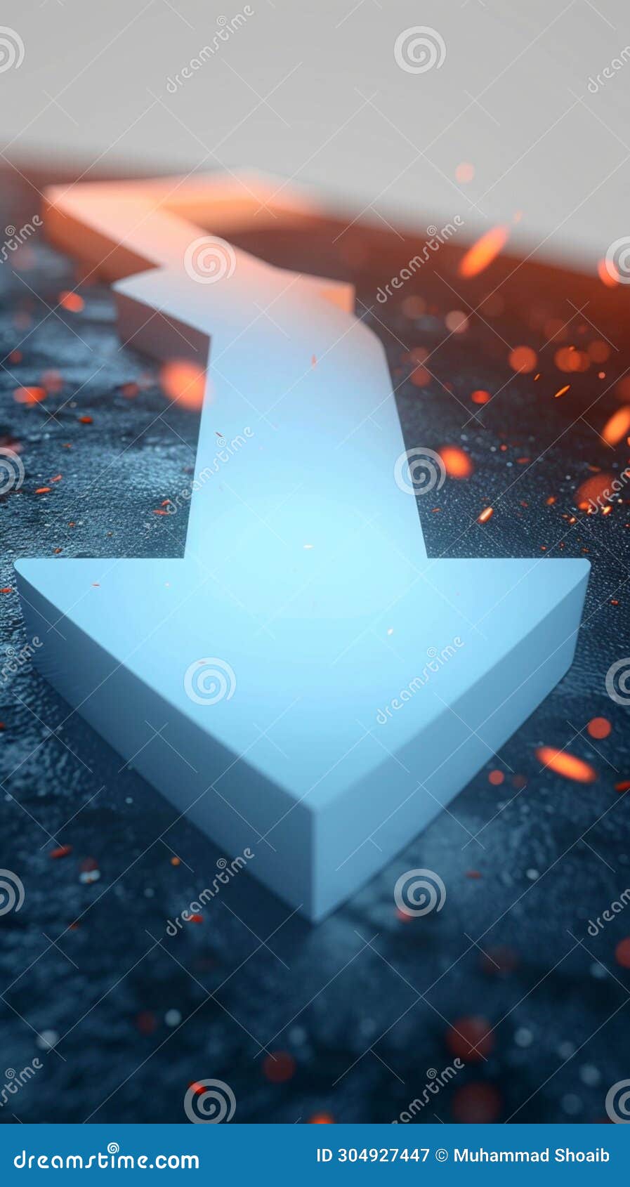 Conceptual Growth 3D Arrow Points the Way, Symbolizing Development ...