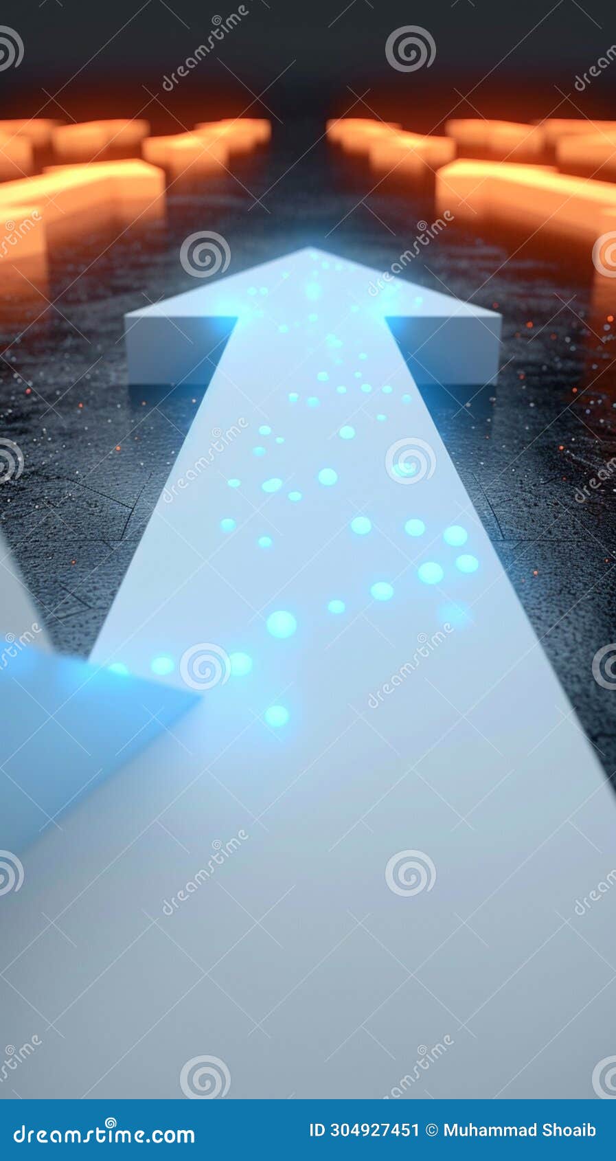 Conceptual Growth 3D Arrow Points the Way, Symbolizing Development ...