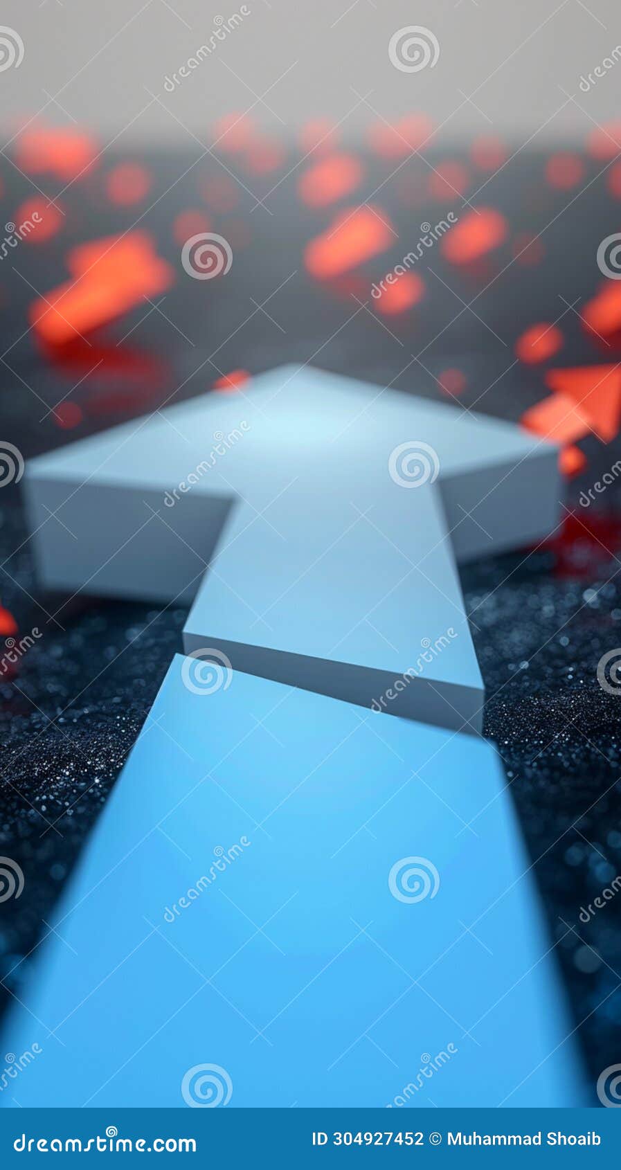 Conceptual Growth 3D Arrow Points the Way, Symbolizing Development ...