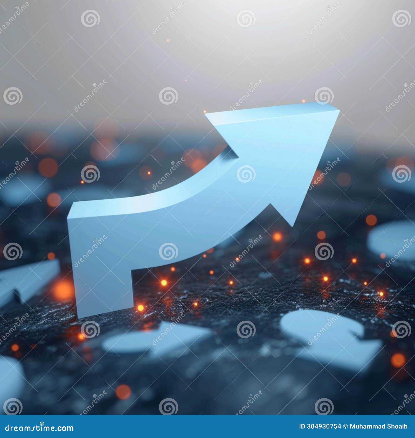 Conceptual Growth 3D Arrow Points the Way, Symbolizing Development ...